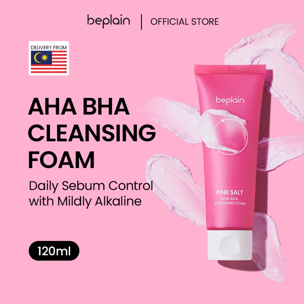 [BEPLAIN] PINK SALT AHA BHA CLEANSING FOAM 120ml | Gentle exfoliating ...