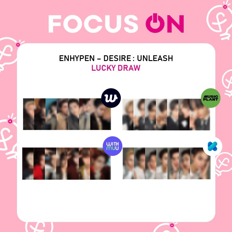 ENHYPEN LUCKYDRAW WEVERSE MUSICPLANT WITHMUU KTOWN4U DESIRE : UNLEASH ...