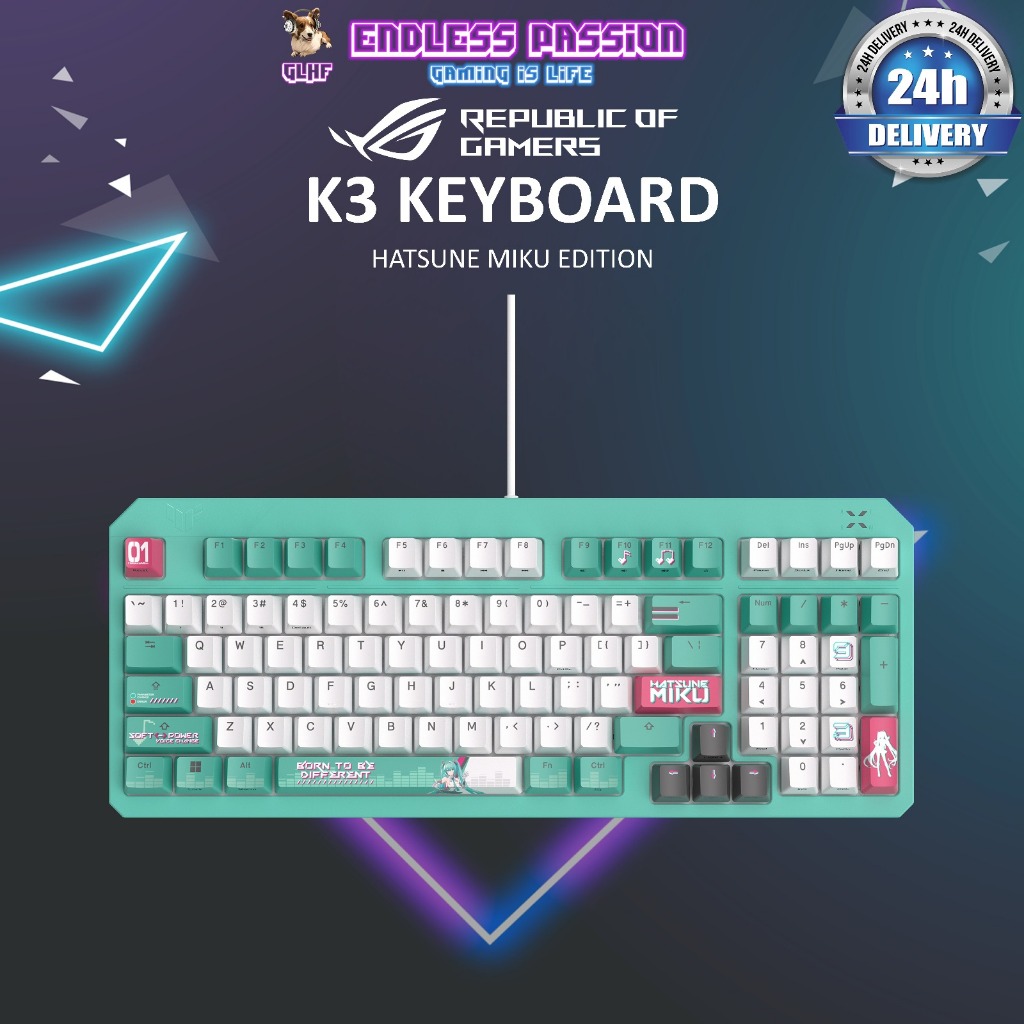 ASUS TUF Gaming K3 Gen II Gaming Keyboard Mechanical Keyboard Hatsune ...