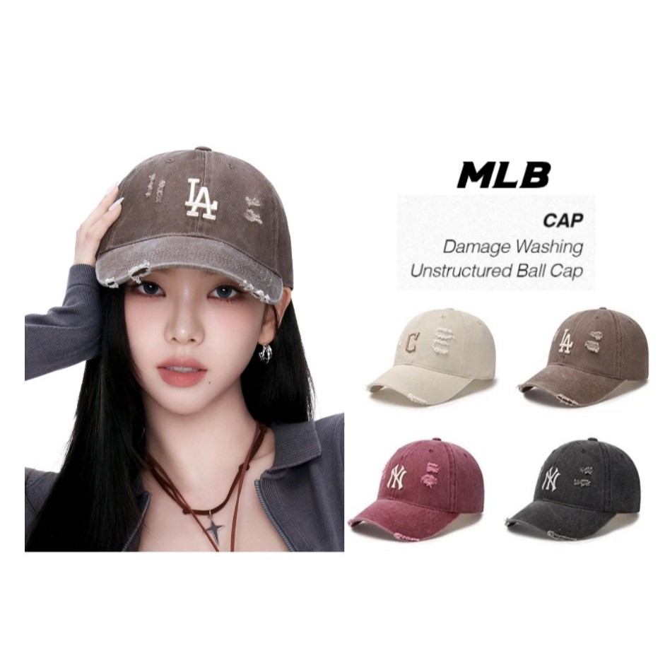 [MLB X Karina] Damage / Basic Washing Unstructured Ball Cap 25SS ...