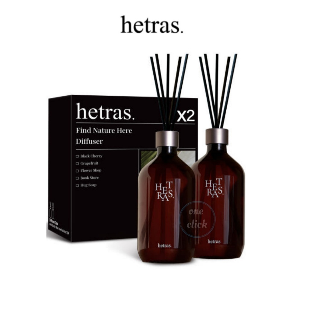 HETRAS Reed Diffuser 500ml x2 Long Lasting Home Fragrance Gift Set ...