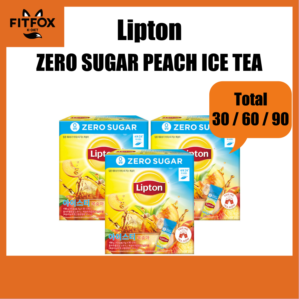 Lipton Zero Sugar Peach Iced Tea Mix Stick 30stick / Sugar Free Cold ...