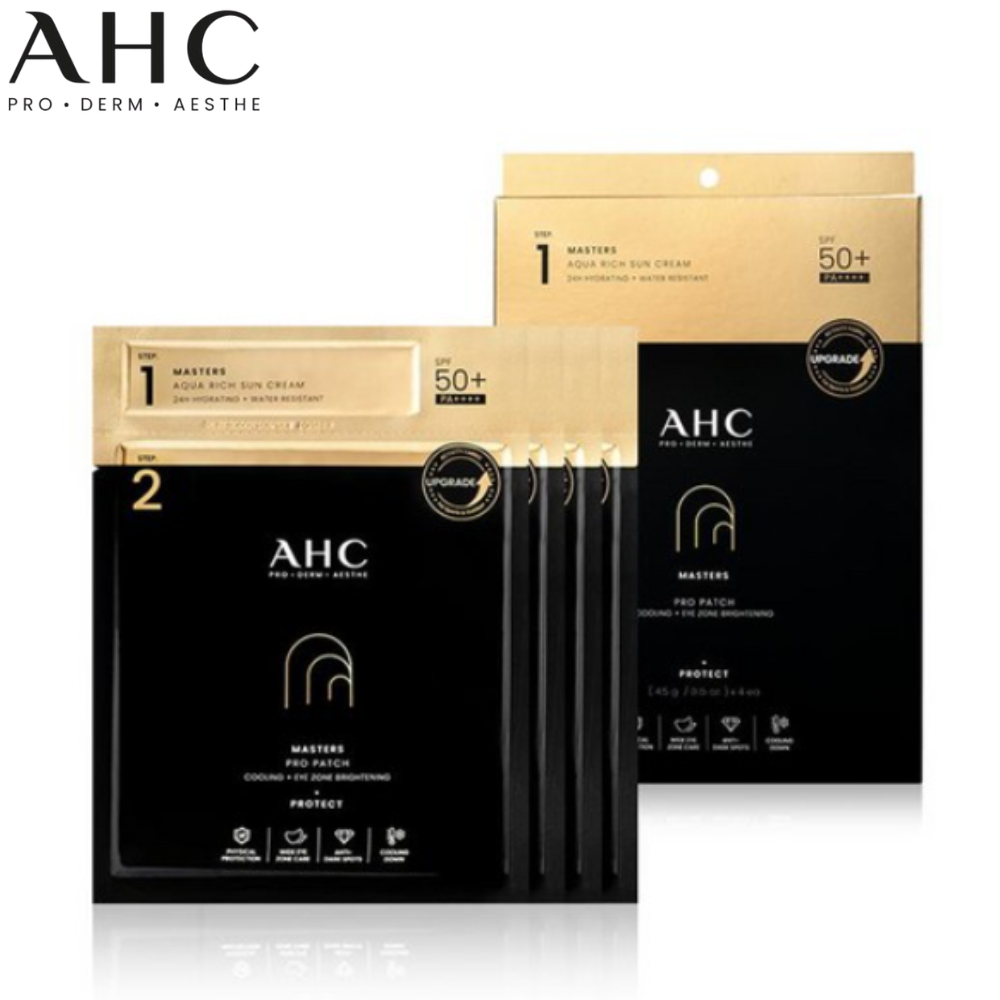 AHC Masters Pro Patch + Masters Aqua Rich Sun Cream SPF50+ PA++++ (4pcs ...