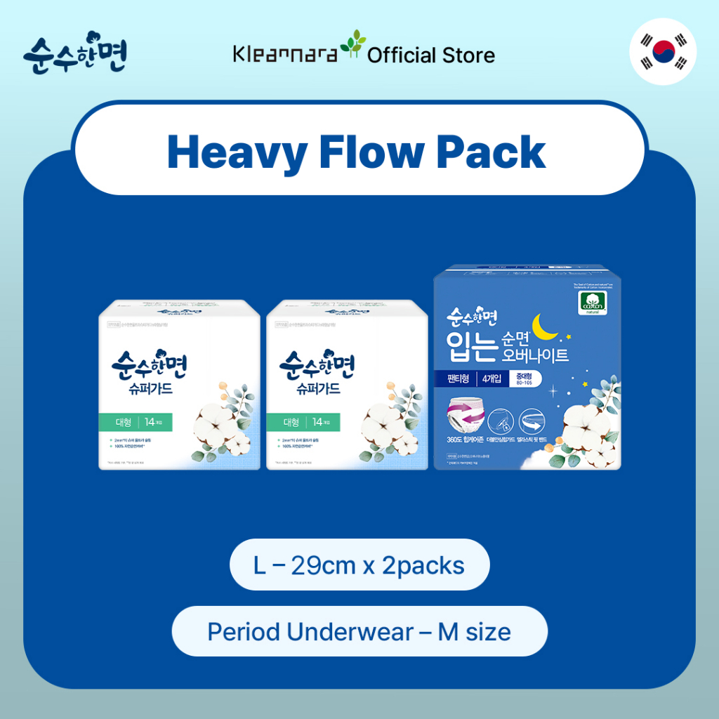 [KleanNara] Super Guard Heavy Flow Sanitary Pad & Period Underwear Set ...