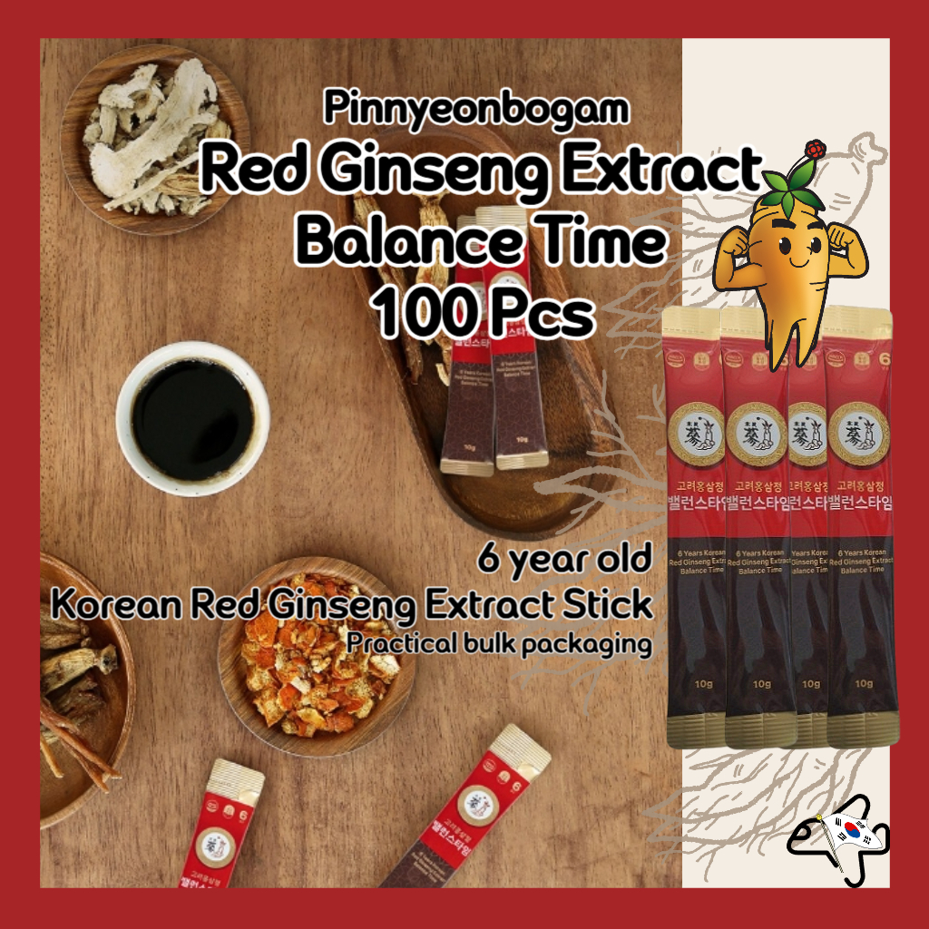 Korean Red Ginseng Extract Balance Time 100pcs Korea 6 years old ...