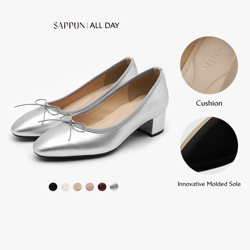 [SAPPUN] Retive Basic Ribbon Pump Heels (4cm) 6 colors ALL DAY | Shopee ...