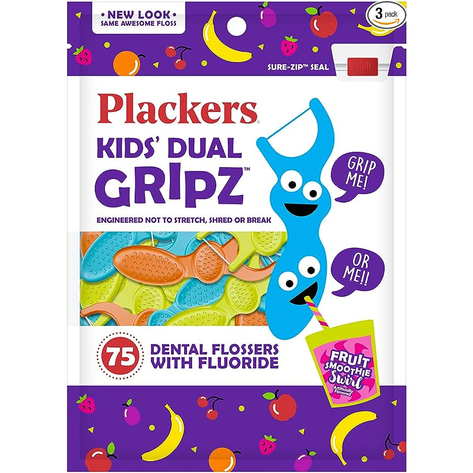 Plackers Kids Flossers, 75 Count, Fun Oral Care in Colorful Floss ...