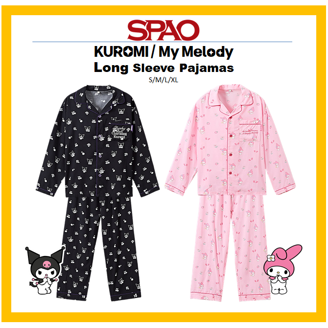 [SPAO] KUROMI / My Melody Long Sleeve Pajamas S/M/L/XL | Shopee Malaysia