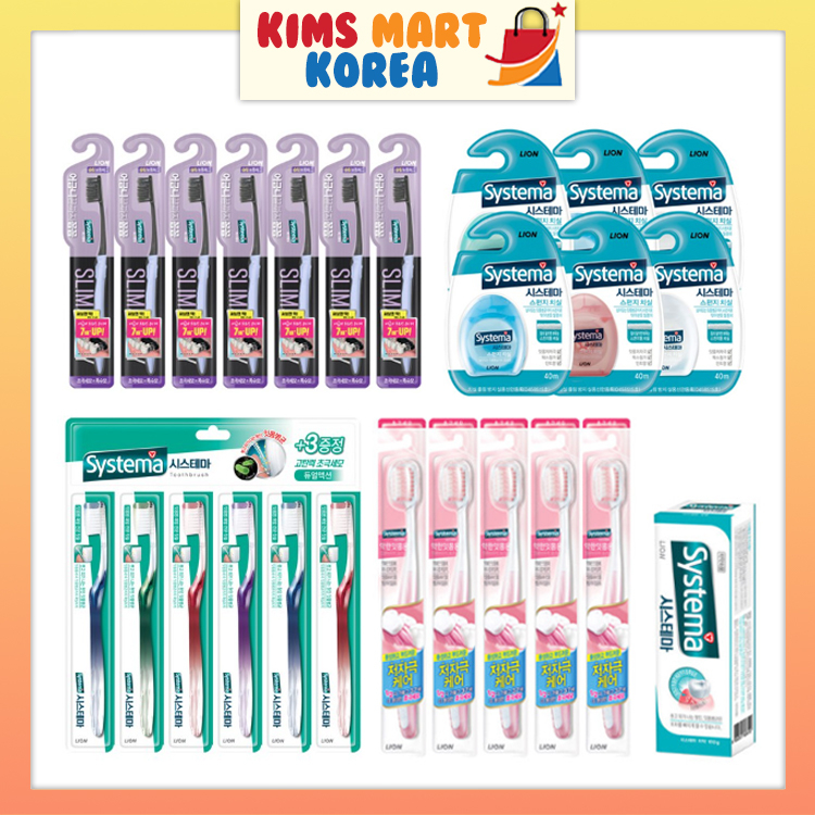 Lion Korea Systema Dental Care Floss Toothbrush Compact Molar Standard Toothpaste Advanced Ice ...