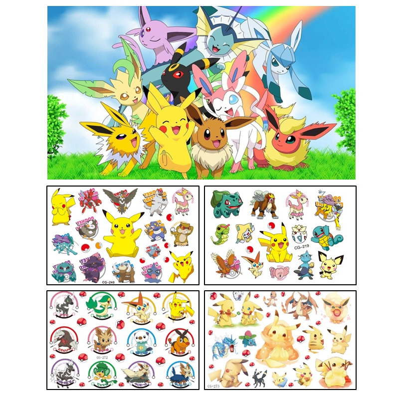 Pokemon Body Tattoo l Temporary Face Tattoo l WaterProof Stickers l ...