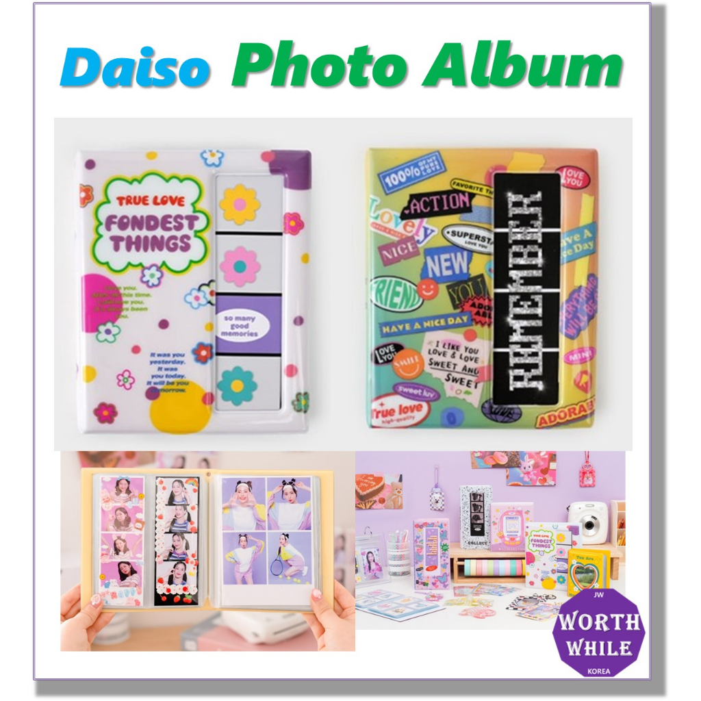 Daiso Korea /Wide 4 Cut Collect Book Photo Album(20Pcs/60Pockets) Cute ...
