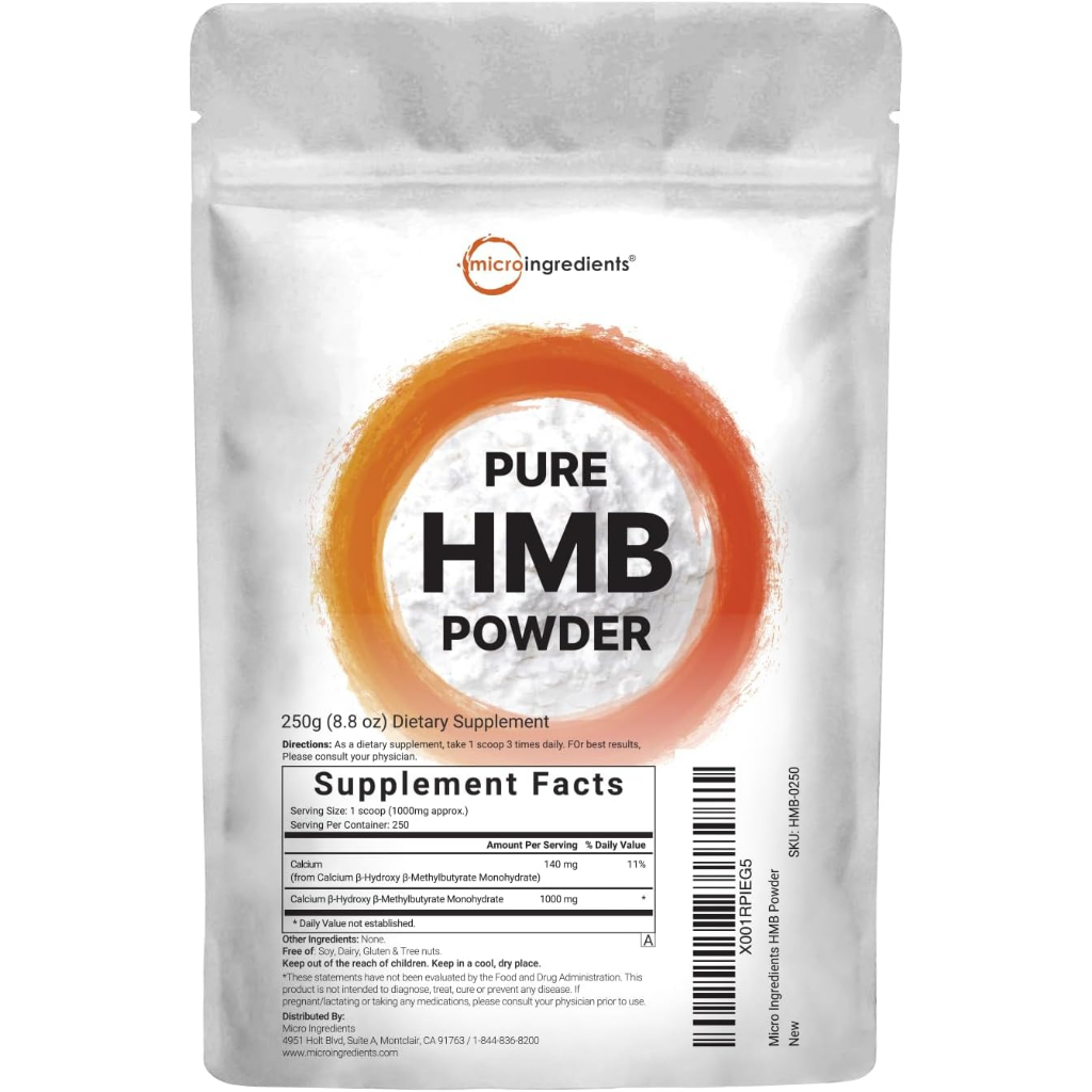 Micro Ingredients Pure HMB Powder, 250 Grams, Powerfully Supports ...