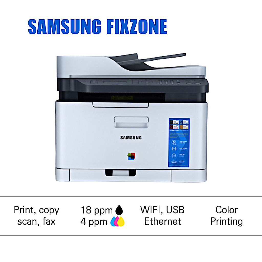 Samsung color laser printer SL-C563FW Wireless, copy, scan, ADF ...