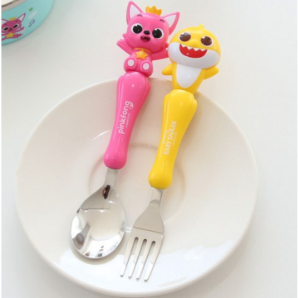 PINKFONG Baby Shark 3D Infant Spoon Fork Set | Shopee Malaysia