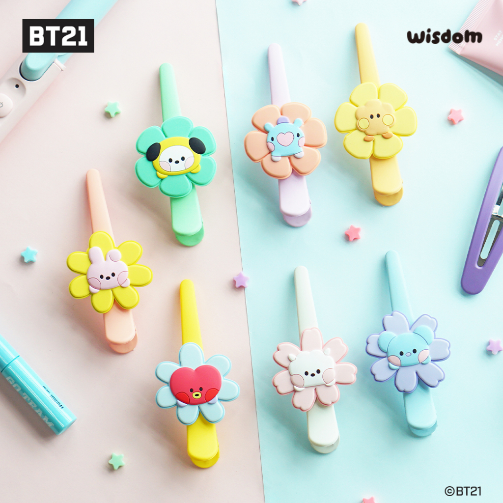 BTS (BangTan Boys) BT21 minini Hair Clip Happy Flower, Official ...