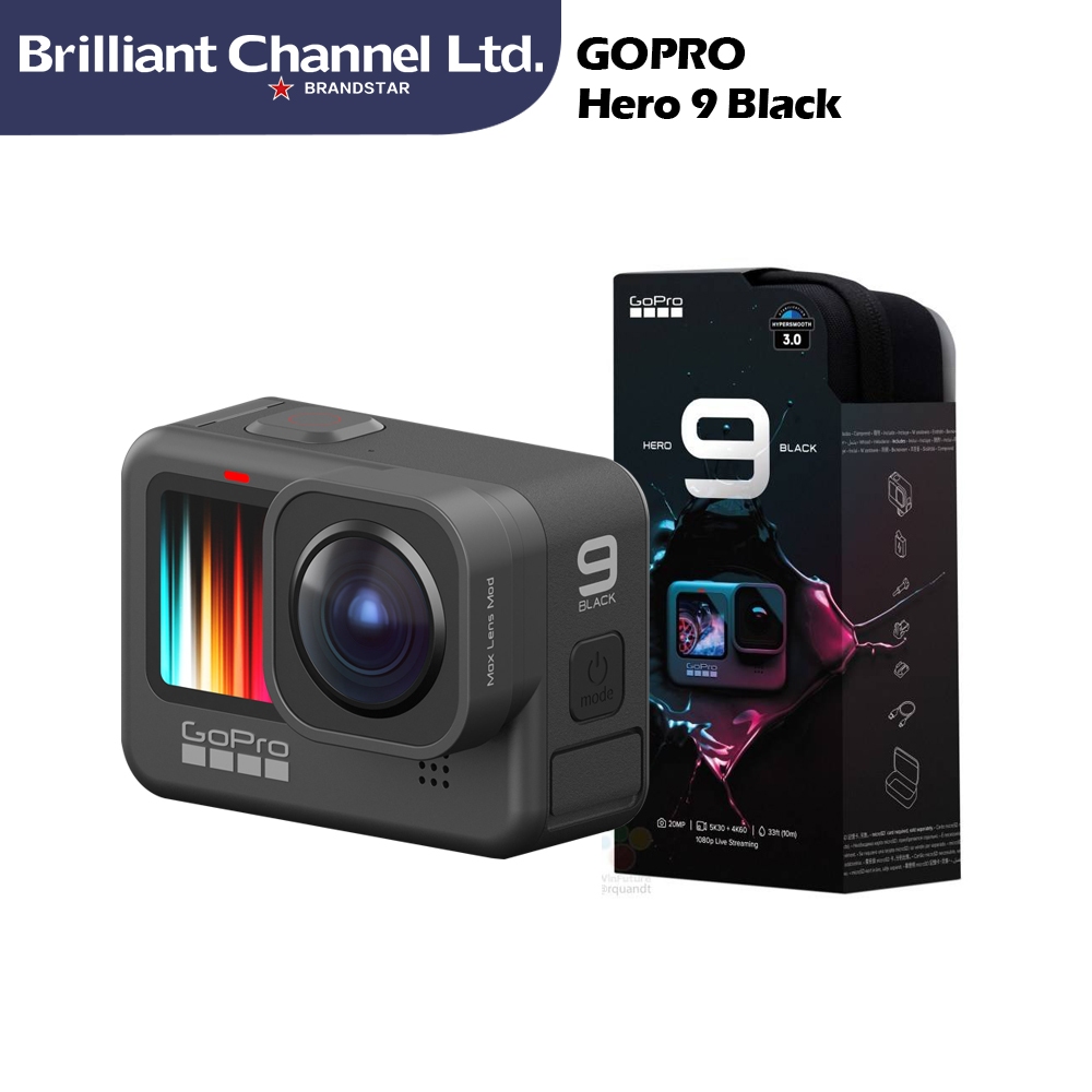 Gopro Hero 9 Black Waterproof Action Camera with Front LCD and Touch Rear Screens, 5K Ultra HD ...