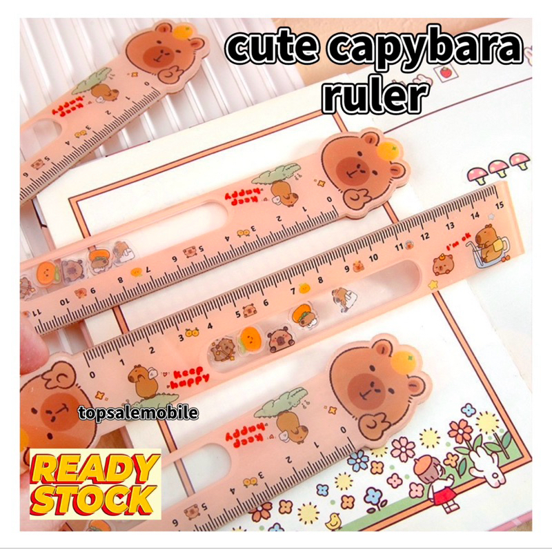 Capybara Acrylic Ruler Creative Drawing quicksand Tool Stationery ...