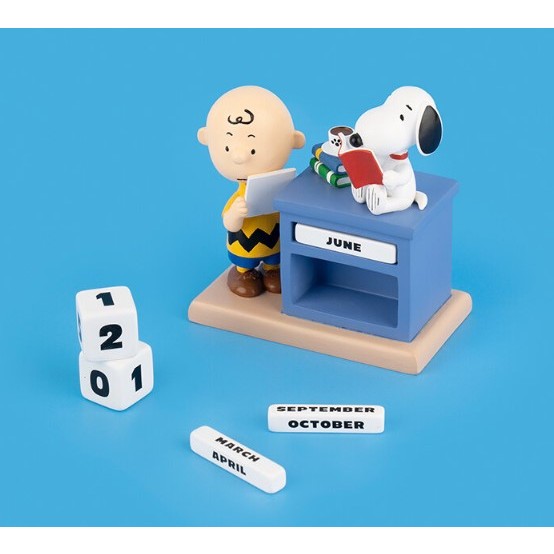 Snoopy Charlie Brown Perpetual Calendar Date changeable Peanuts Figure ...