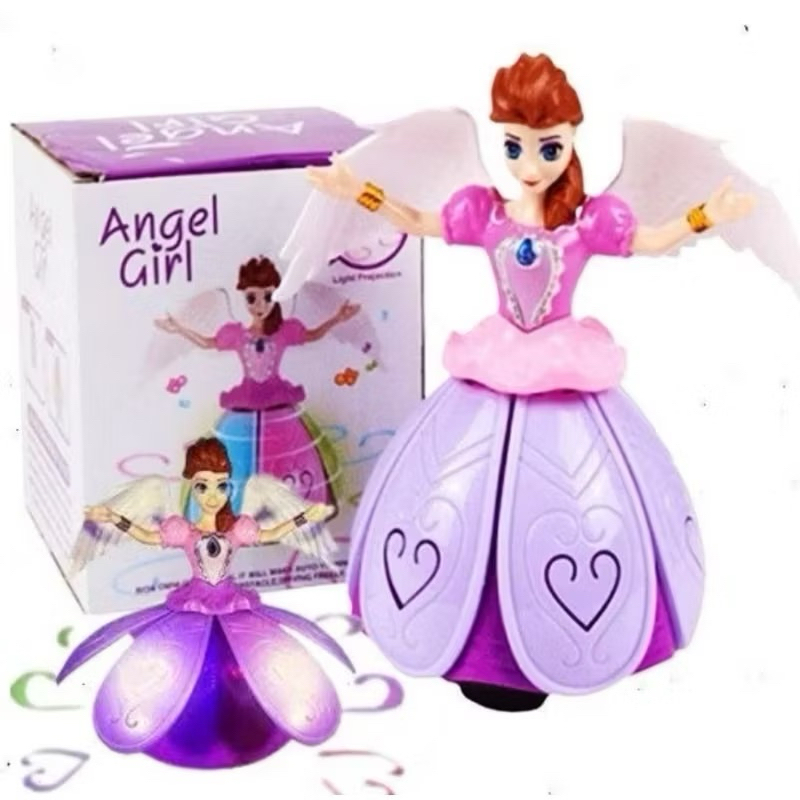 Angel Girl 360 Rotating Musical Dancing Toy Doll with Wings with Lights ...