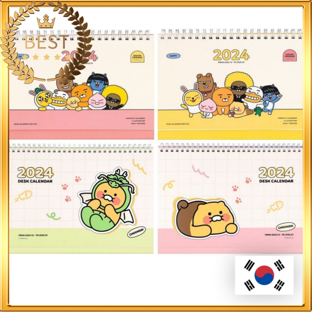 [KAKAO FRIENDS] 2024 Desk Calendar CHOONSIK & FRIENDS│New Year Daily ...