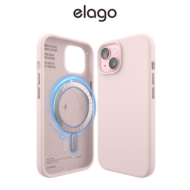 elago iP15 Magnetic Silicone Case Compatible with iPhone 15 - Built-in ...