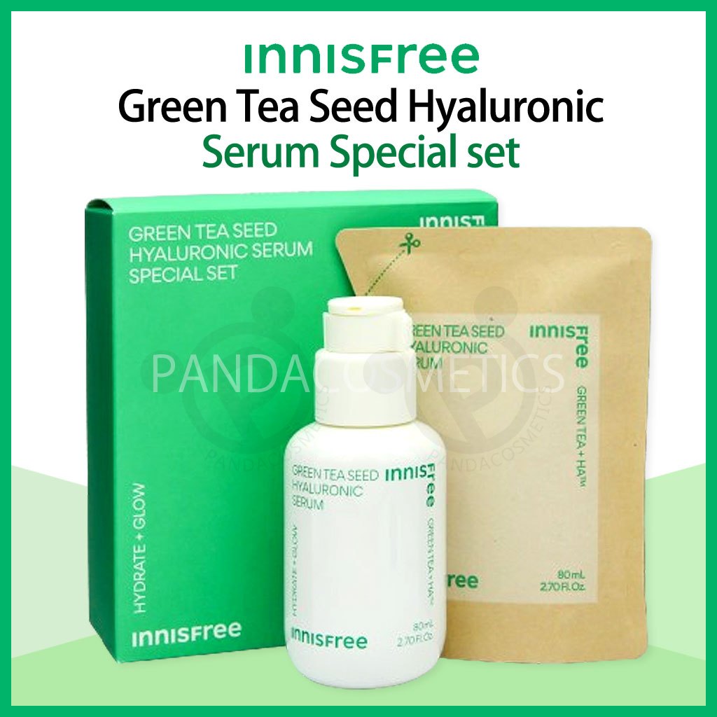 [Innisfree] Green Tea Seed Hyaluronic Serum Special set (with refill ...