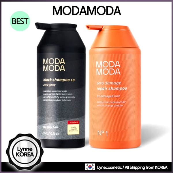 MODAMODA Zero Gray Black Shampoo 10 300g / Damage Repair Shampoo 500g ...