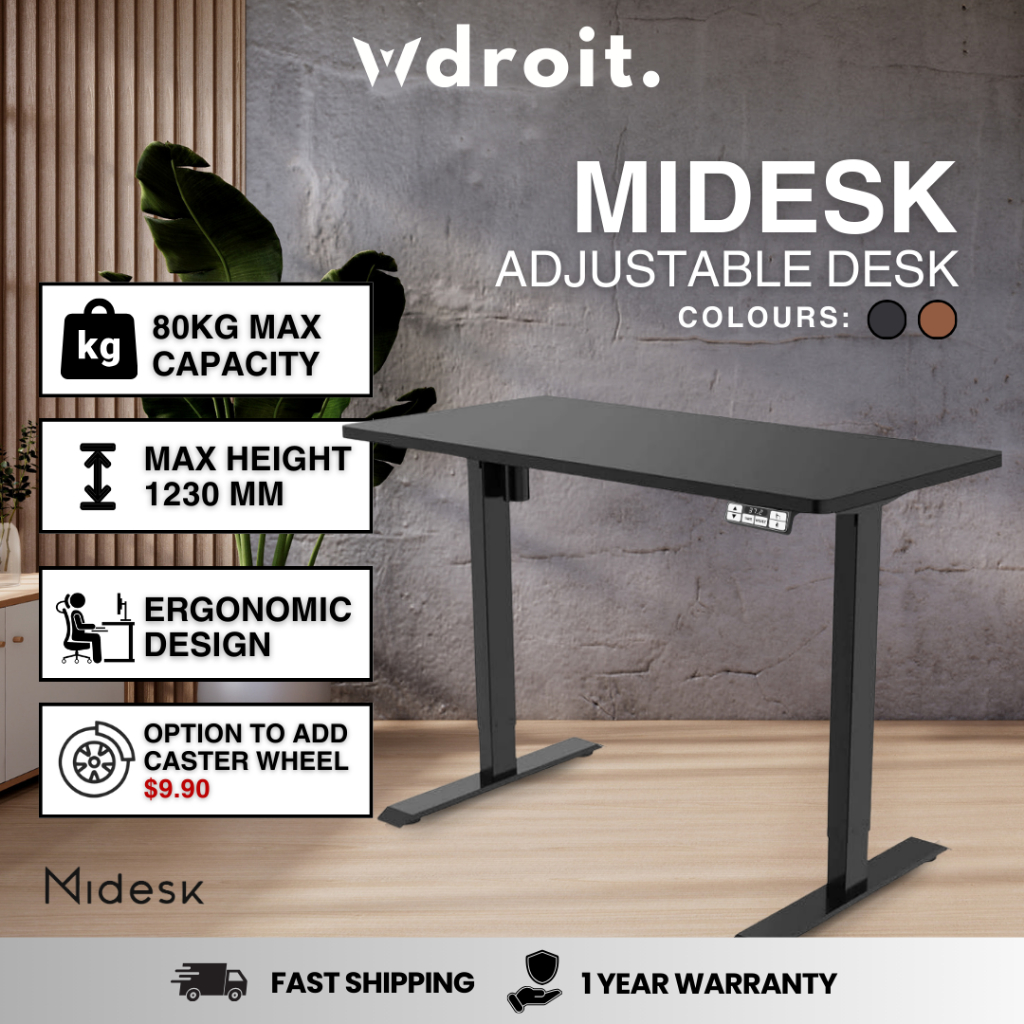 MiDesk Electric Height Adjustable Desk for Ergonomic Office Work ...