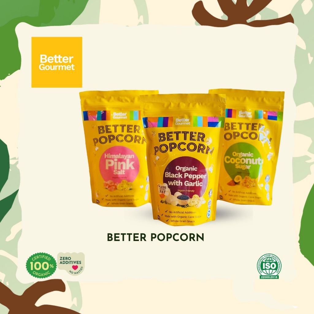Better Gourmet Popcorn ( Coconut Sugar, Himalayan Pink Salt, Black ...