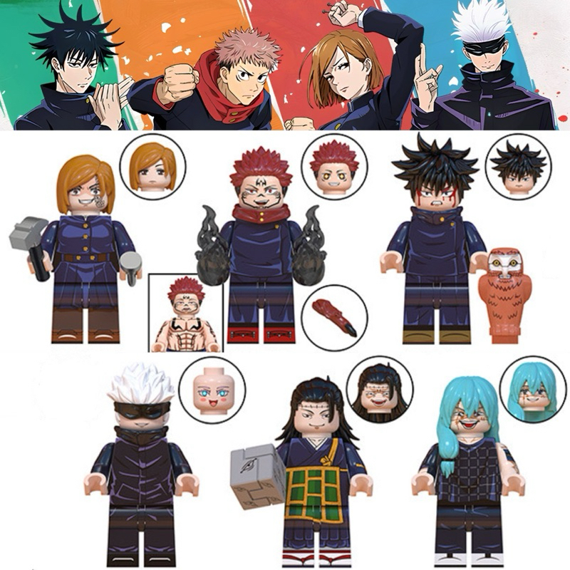 Jujutsu Kaisen Anime Gojo Saturo Yuji Itadori Nobara Building Blocks ...