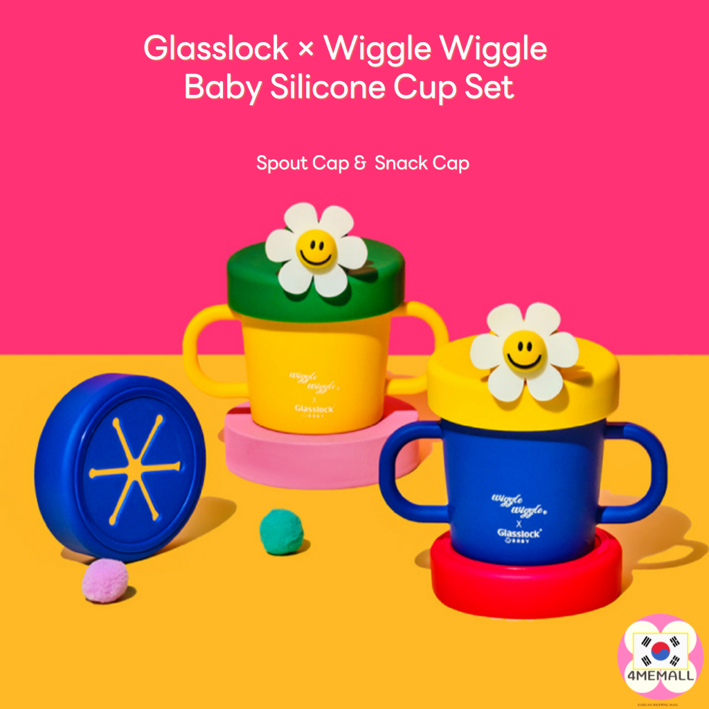 Glasslock × Wiggle Wiggle Baby Silicone SPOUT Cup Set Snack Case Kids ...
