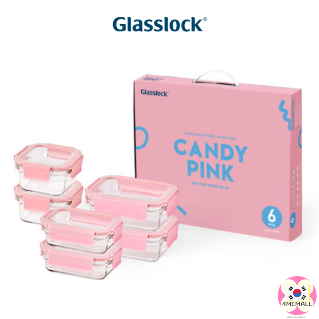 Glasslock Pure Candy Pink Glass Airtight Container Mixed Gift Set Food ...