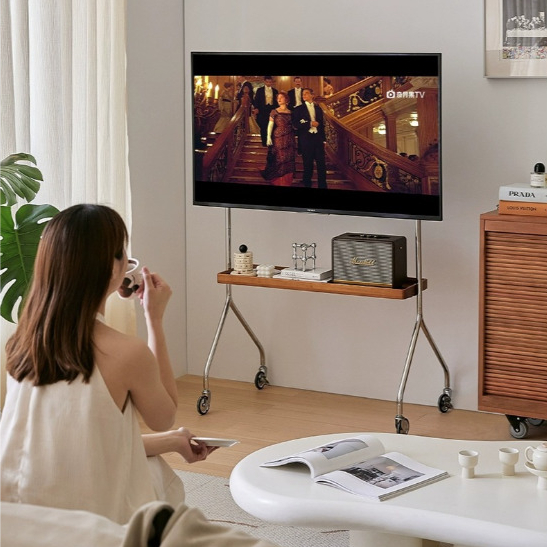 Mobile TV Bracket Stand Holder Movable Table Sofa Side Desk 26-65 inch ...