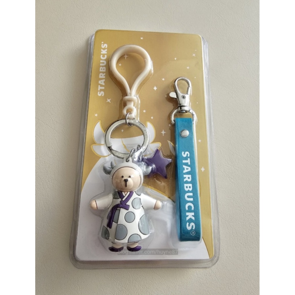 Starbucks Korea 21 White Cow Bearista Keychain | Shopee Malaysia