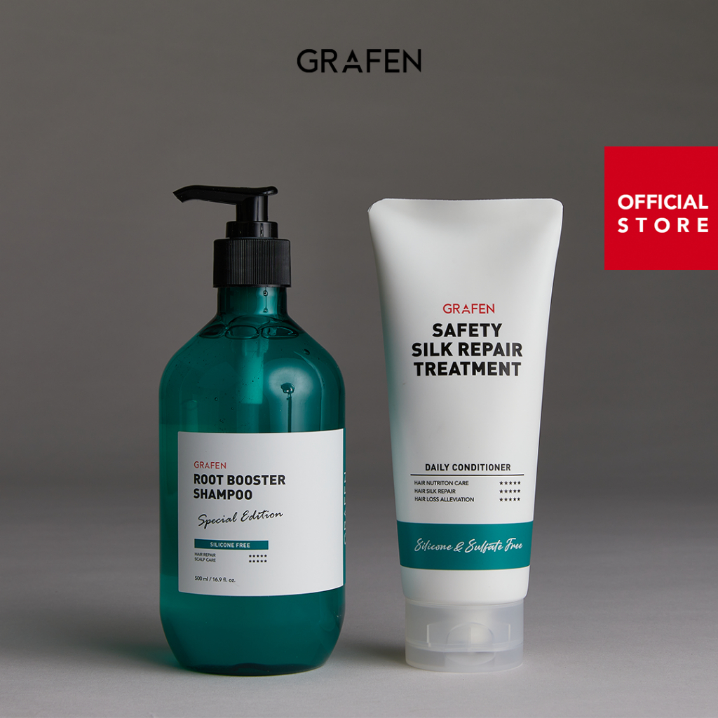 [GRAFEN Root Booster Shampoo 500ml + Safety Silk Repair Treatment 200ml ...
