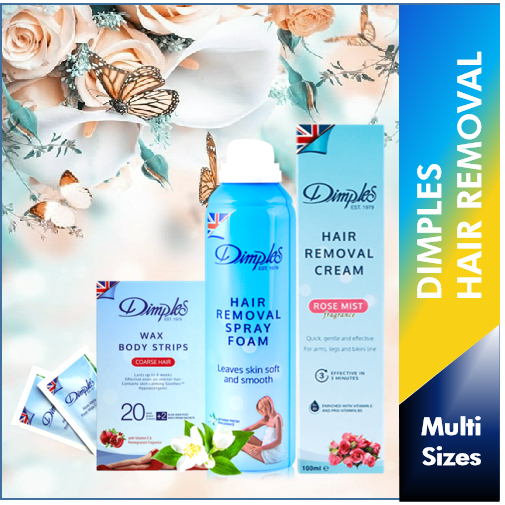 Dimples Hair Removal Spray Foam Cream Wax Facial Body Strips | Shopee ...