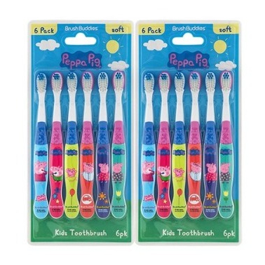 Children's Toothbrush Peppa Pig Kids Toothbrush Oral Care 6p×2 | Shopee ...