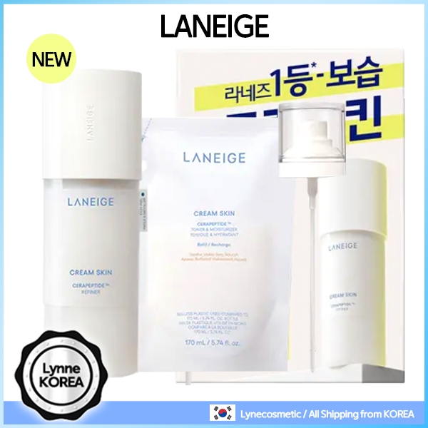 [Toner+Refill] LANEIGE Cream Skin Refiner 170ml + Refill 170ml SET ...