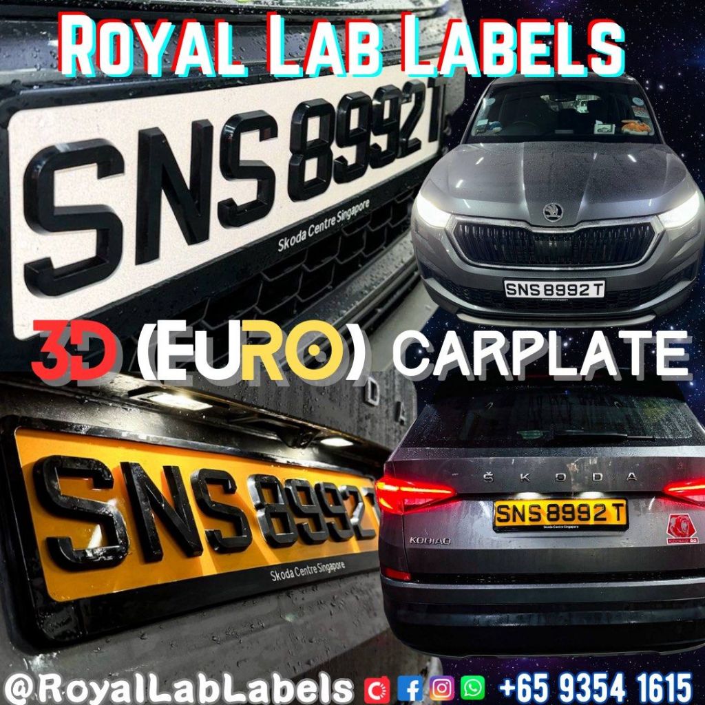 3D Carplate Popout (EURO) Car License Plate (White & Yellow) | Shopee ...