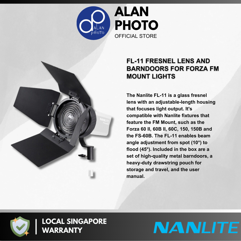 Nanlite FL-11 Fresnel Lens for Forza 60, Forza 60 II, 60B II, 60C, 150 ...