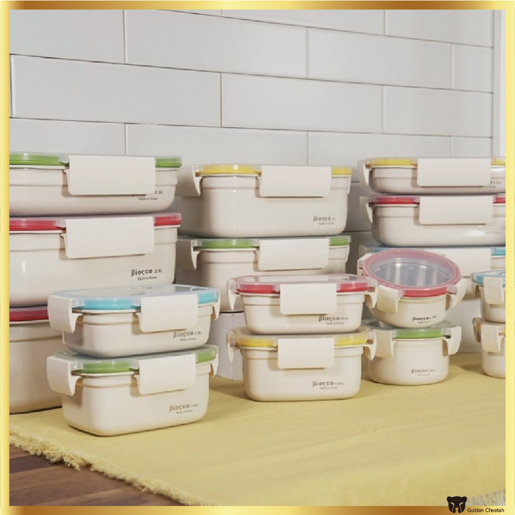 BIOSCO Microwaveable Stainless Steel Ceramic Coating Airtight Container ...