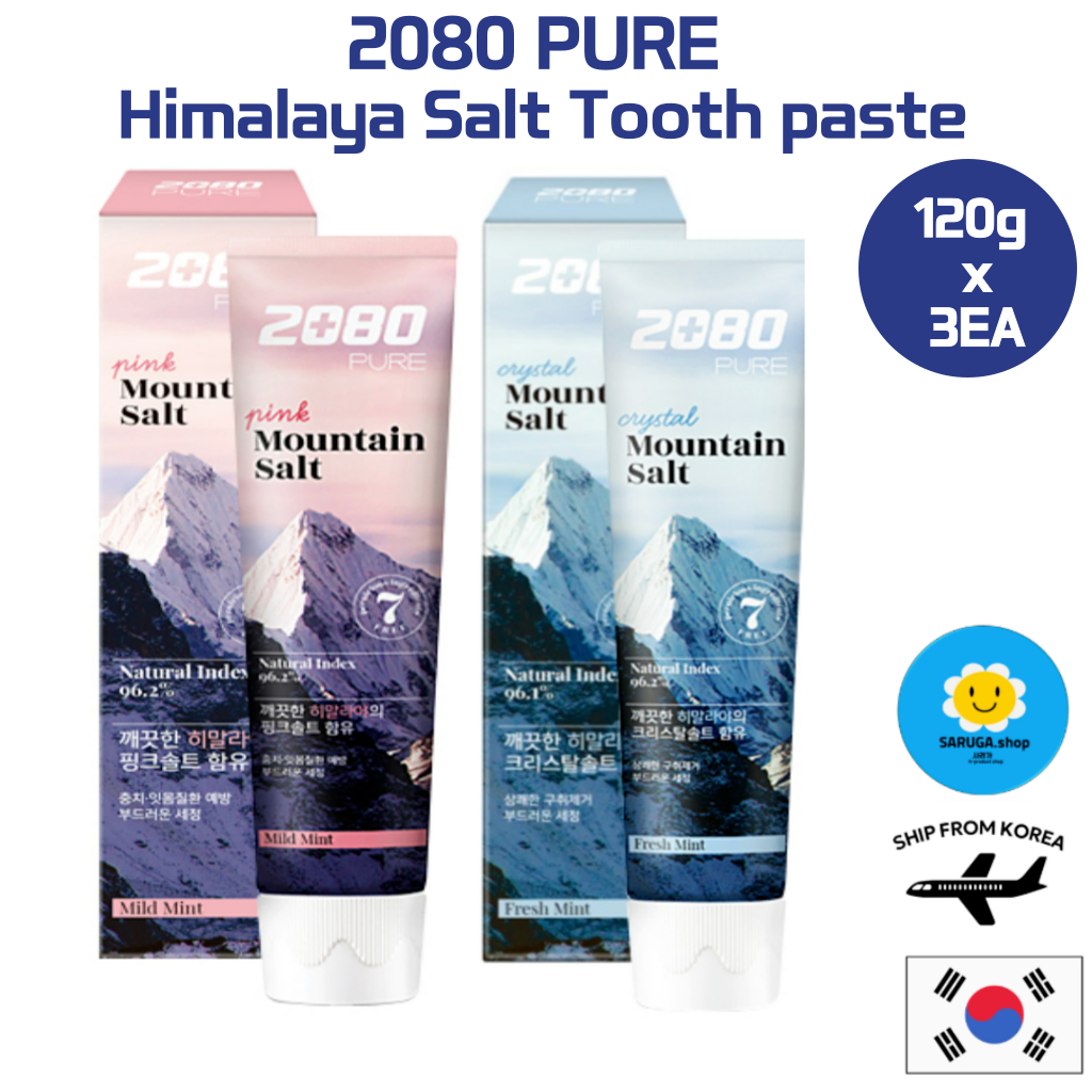 2080 Pure Himalaya Salt Toothpaste Pink Salt, Crystal Salt, 120g x 3EA | Shopee Malaysia