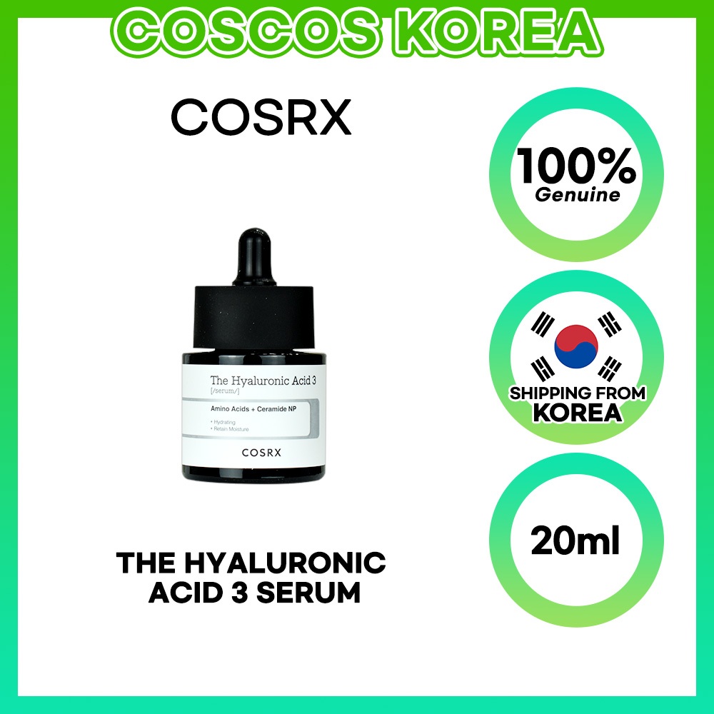 COSRX The Hyaluronic Acid 3 Serum 20ml / Moisture (moisture supply) / hypoallergenic | Shopee ...