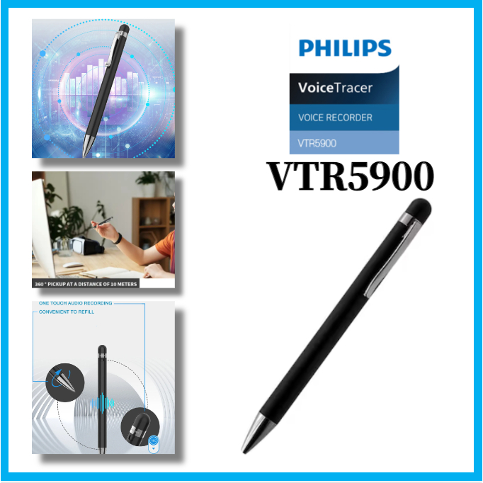 Philips VTR5900 Original Professional Rechargeable Recorder Pen 32GB Small Hidden Voice Recorder ...