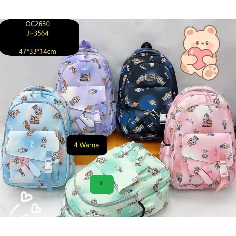 Beg Sekolah Kuromi Labubu, Beg Pelajar Kartun Besar, Beg Sekolah ...