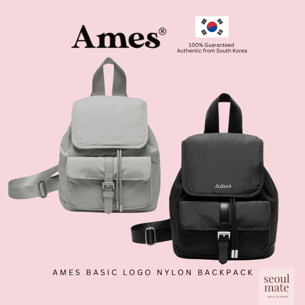 [ from South Korea ] AMES Worldwide Basic Logo Nylon Backpack | Shopee ...