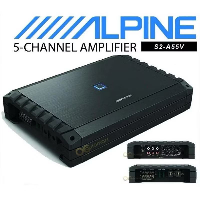 Alpine S2-A55V S-Series 5-channel car amplifier — 40 watts RMS x 4 at 4 ohms + 300 watts RMS x 1 ...