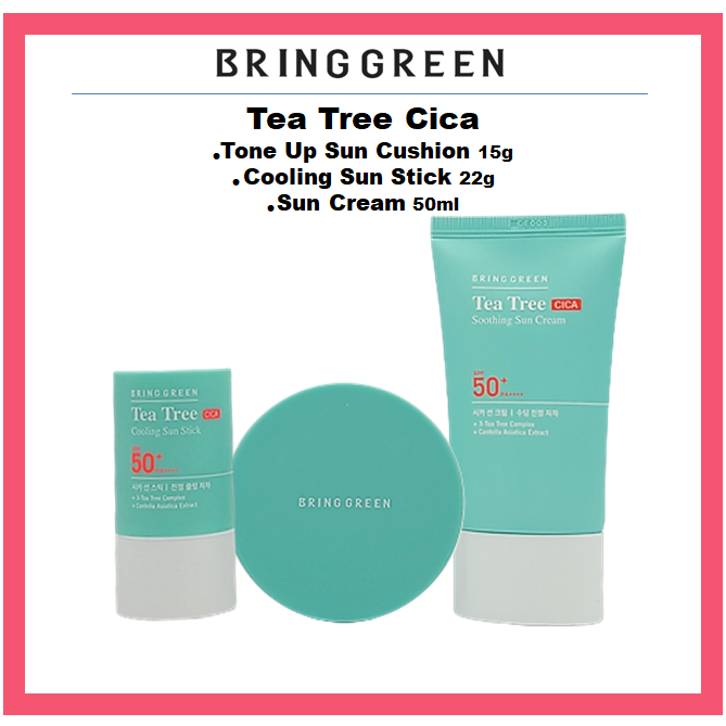 [BRINGGREEN] Tea Tree Cica Tone Up Sun Cushion 15g / Cooling Sun Stick ...