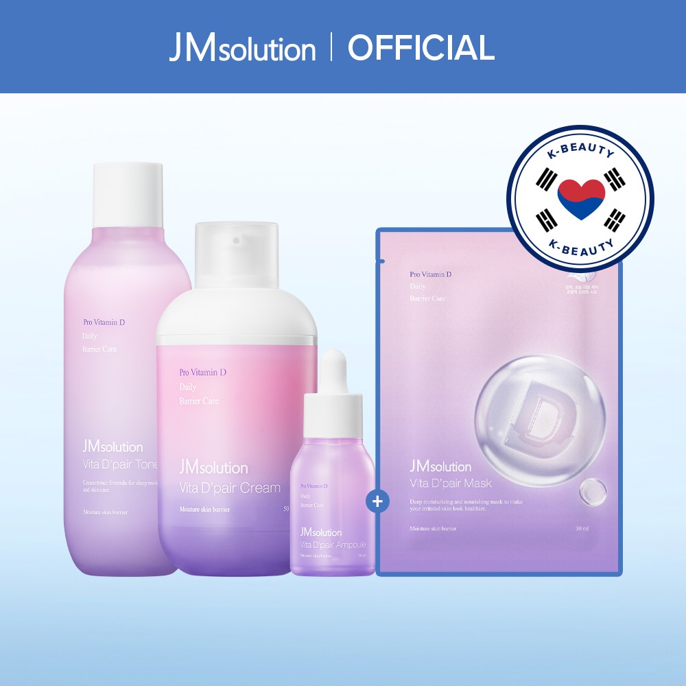[JMSOLUTION] VITA D PAIR SKIN CARE SET (TONER 125ml+CREAM 50ml+AMPLE 30ml+MASK 10sheets ...