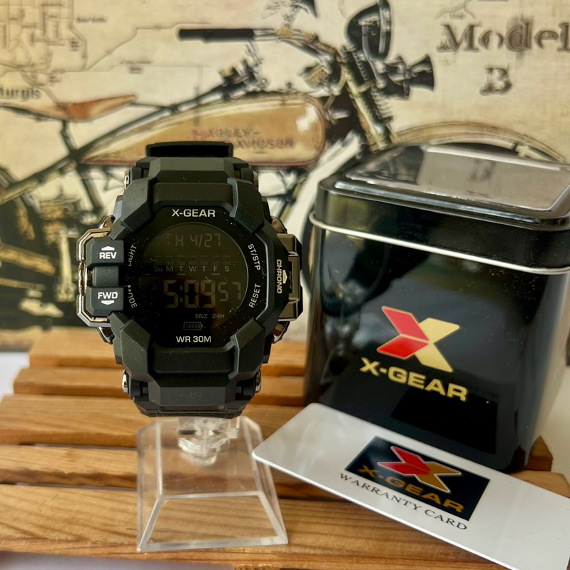 Original X-gear full black model rangeman jam tangan lelaki free box X ...